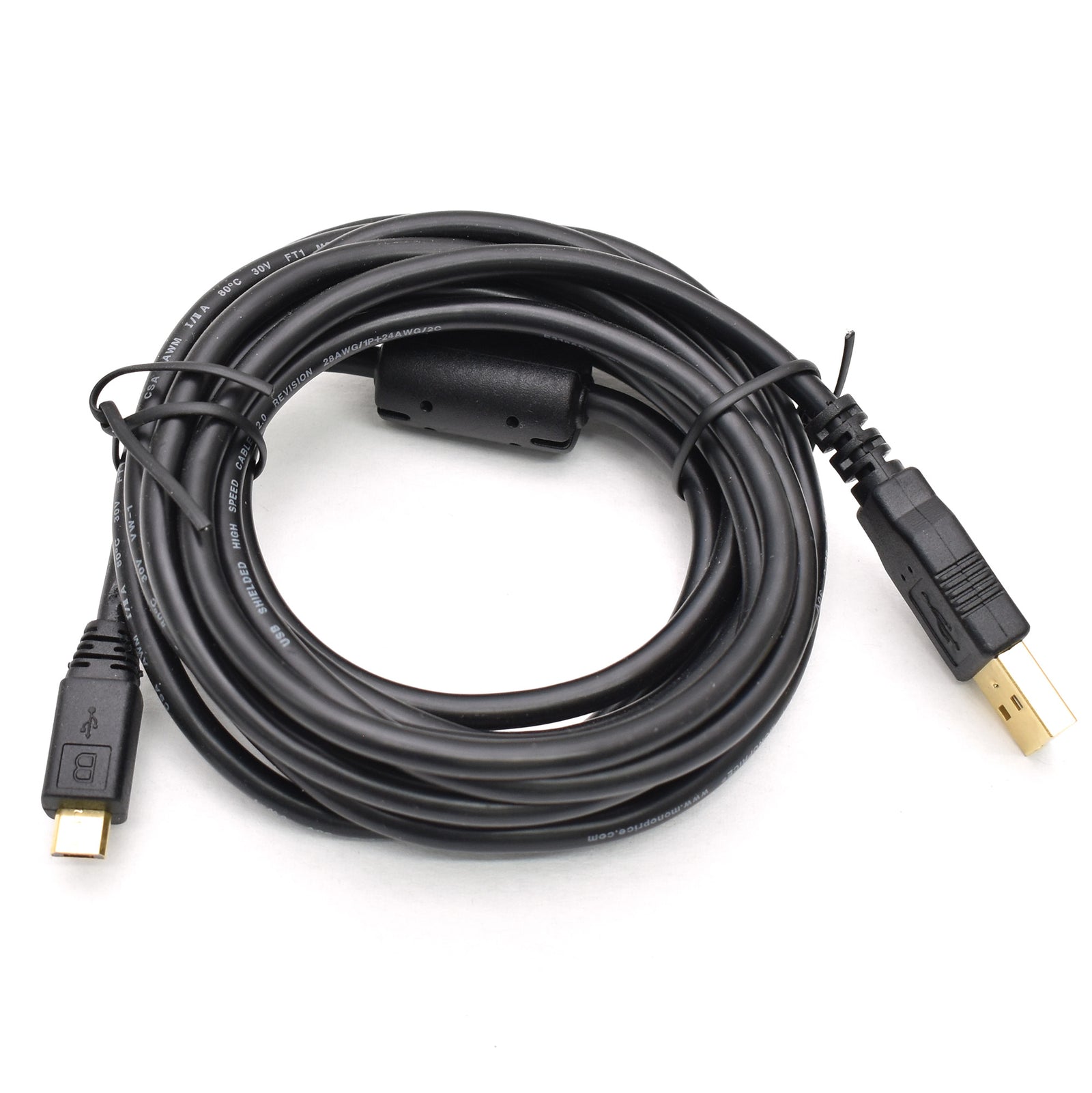 10 ft Gold Plated USB Cable w/ Ferrite Core (USB Type B Micro/ CR-10 V