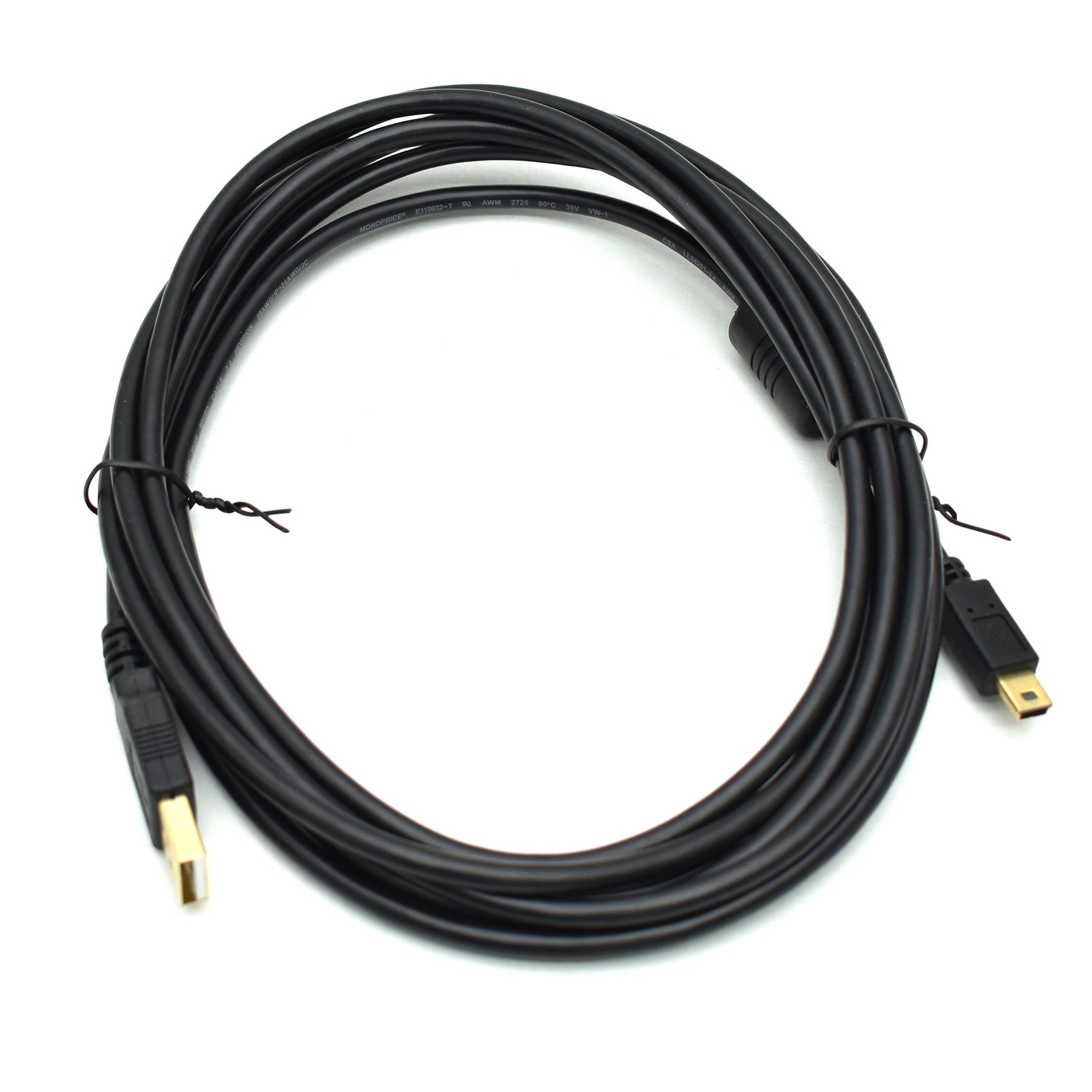 10 ft Gold Plated USB Cable w/ Ferrite Core (USB Type B Mini/ CR-10/ E
